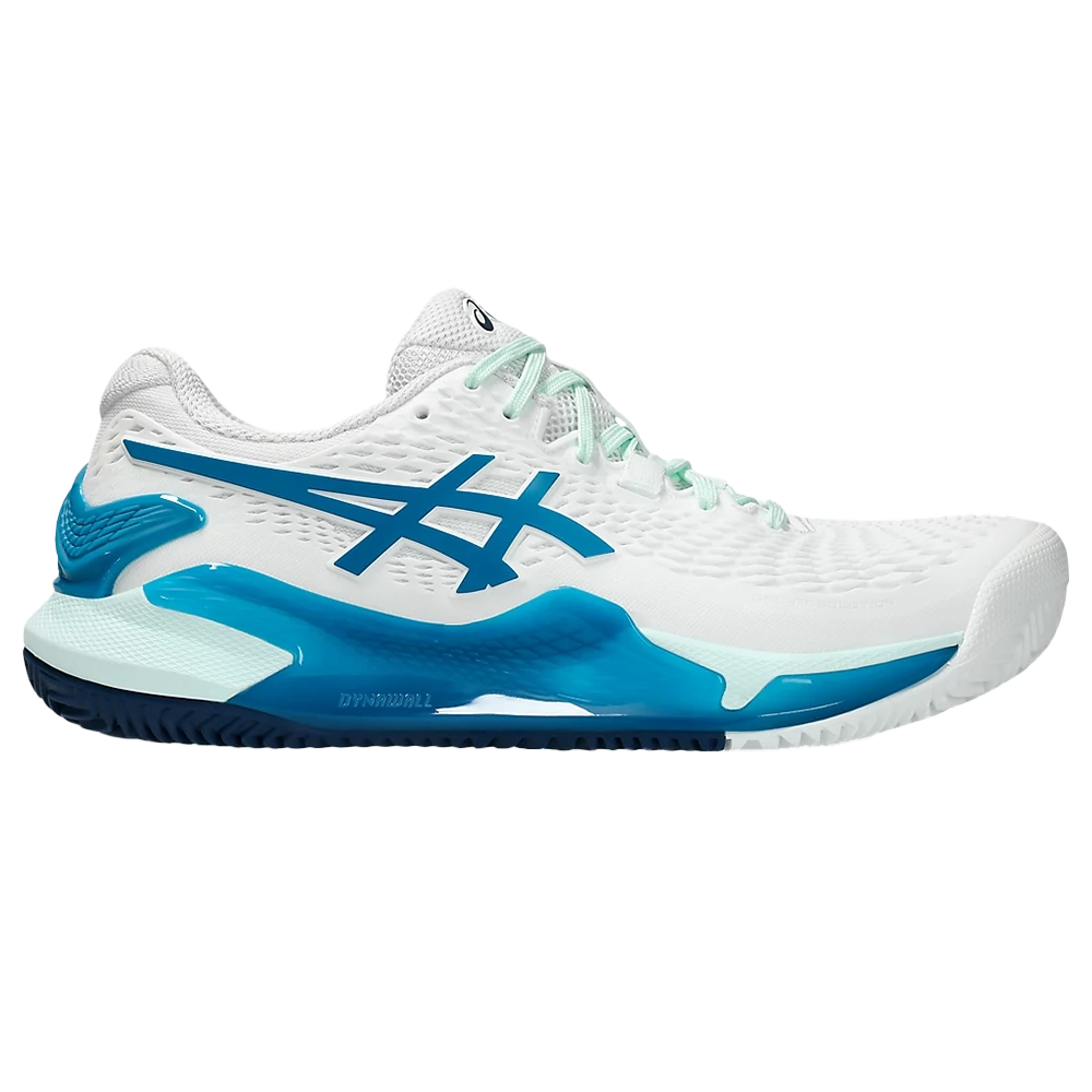 Chaussures ASICS Gel Resolution 9 lady clay blanc turquoise N tennis
